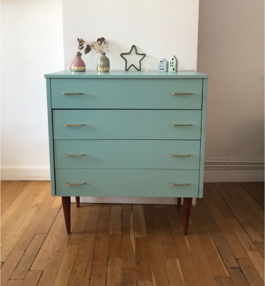 Commode vintage vert rétro