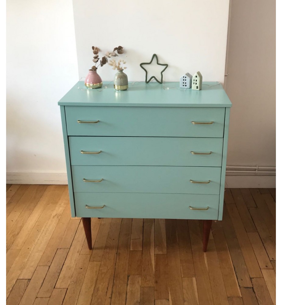 Commode vintage vert rétro