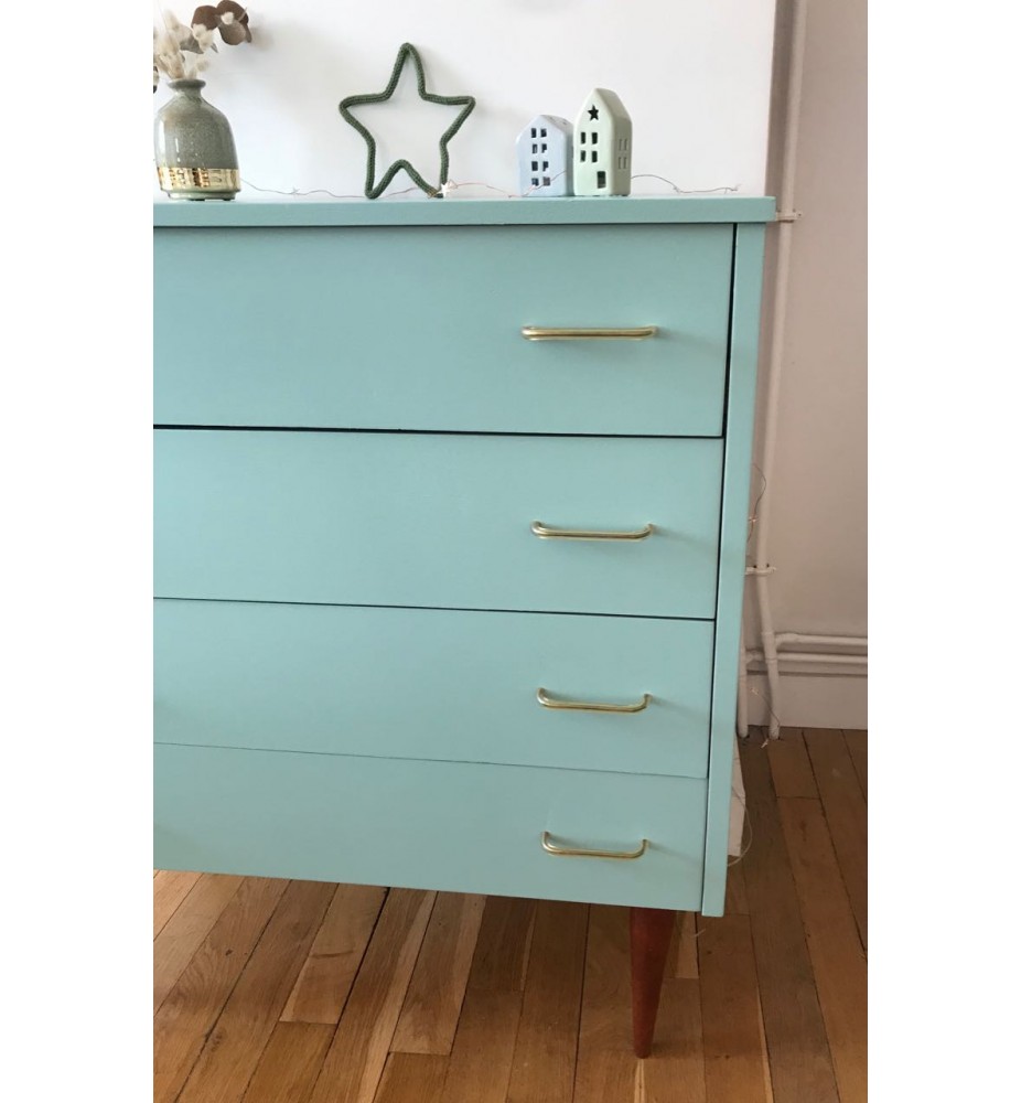 Commode vintage vert rétro