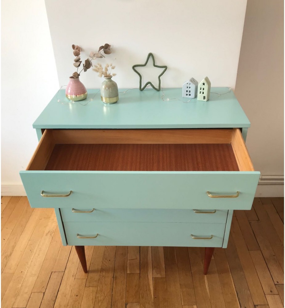 Commode vintage vert rétro