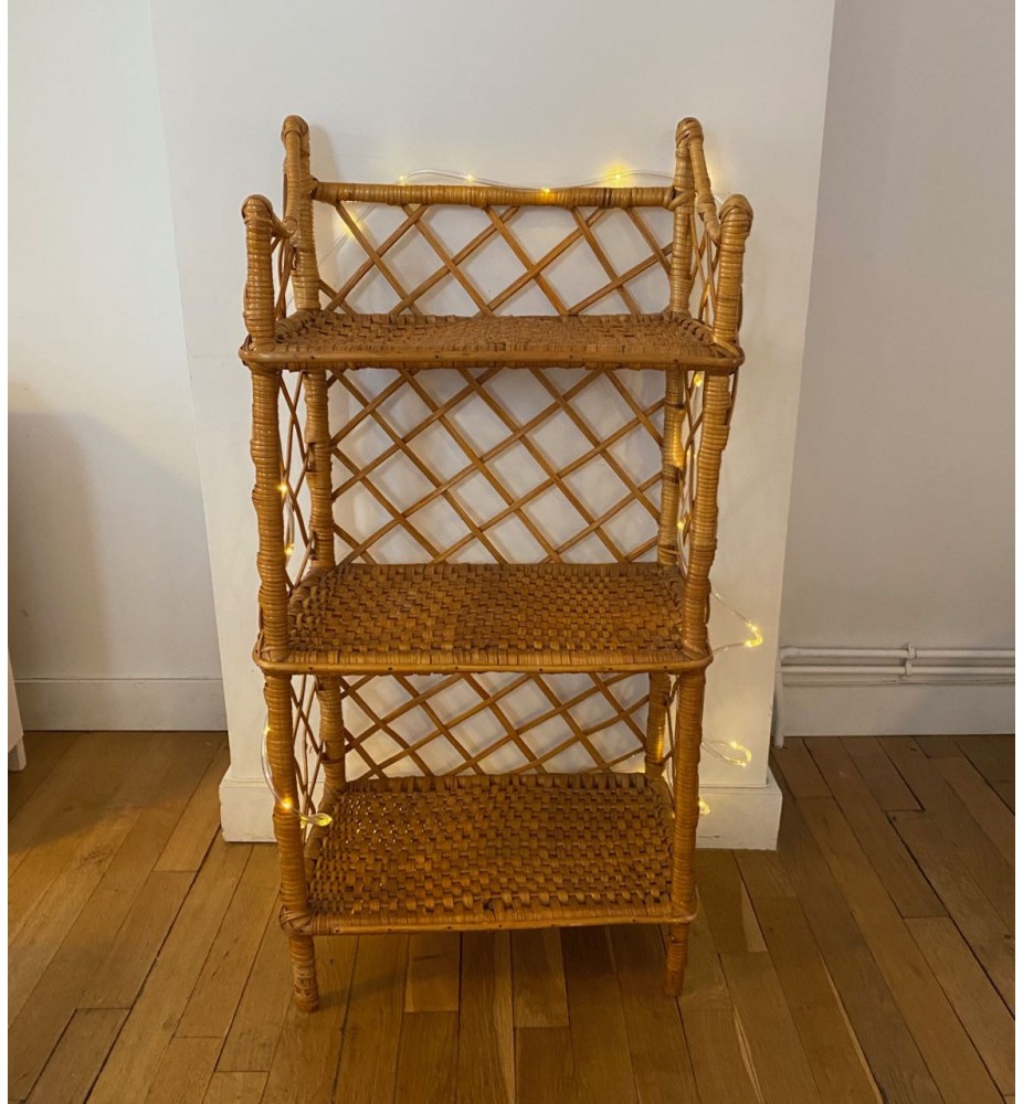 Bibliothèque vintage en rotin