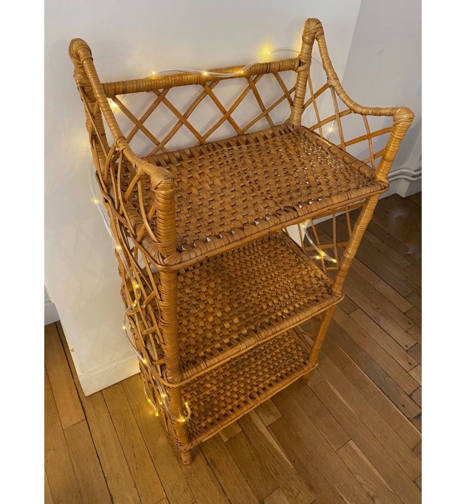 Bibliothèque vintage en rotin