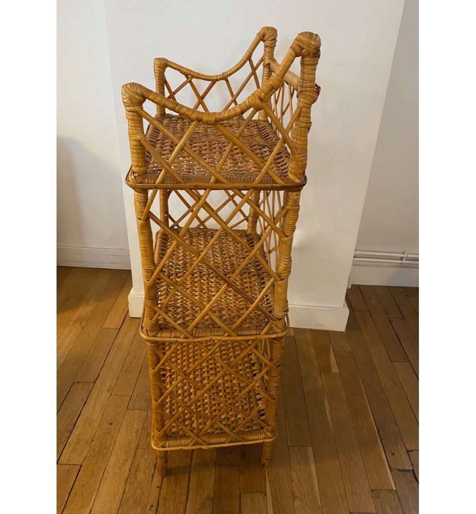 Bibliothèque vintage en rotin