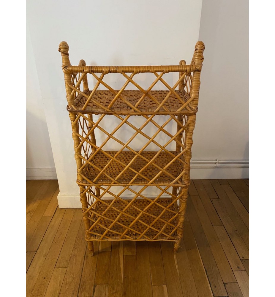 Bibliothèque vintage en rotin