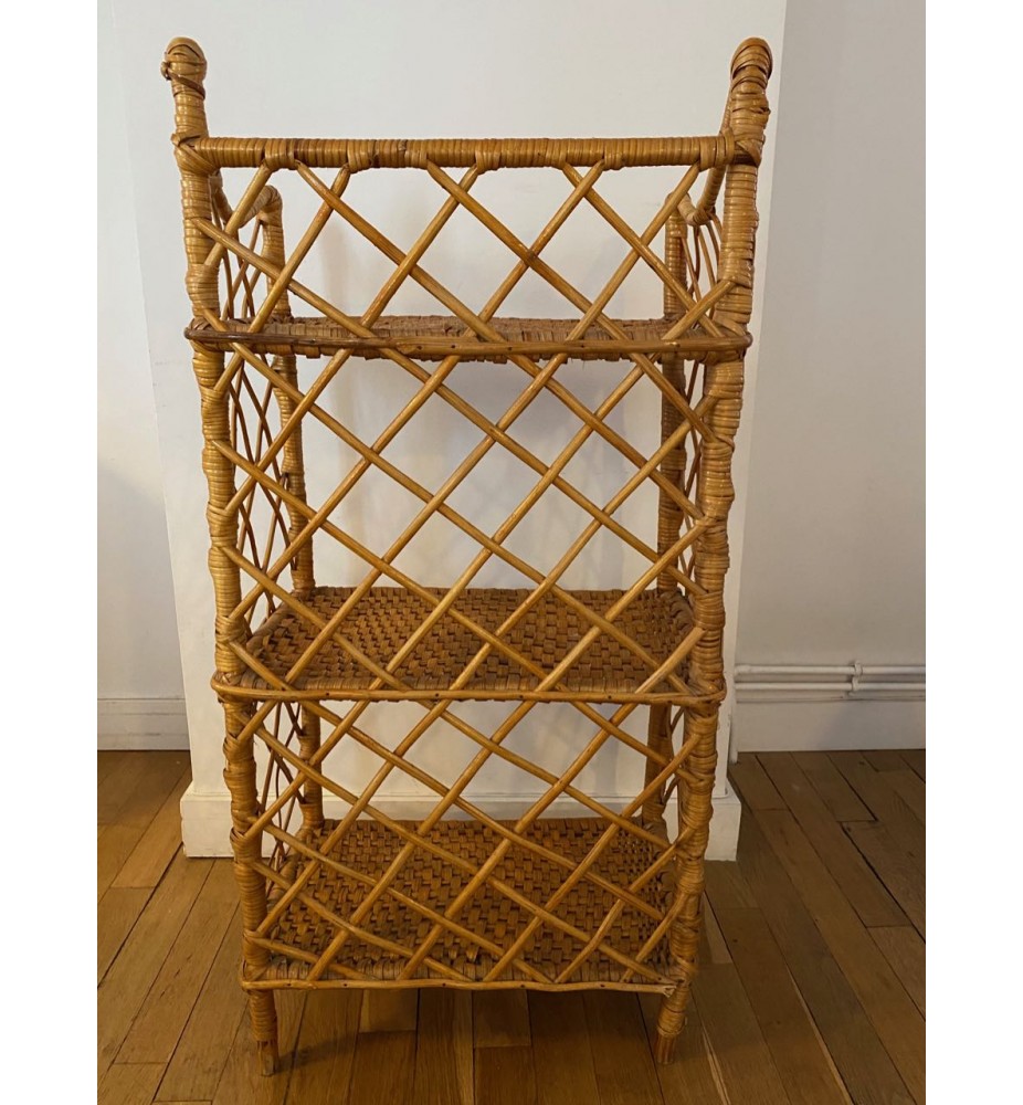 Bibliothèque vintage en rotin