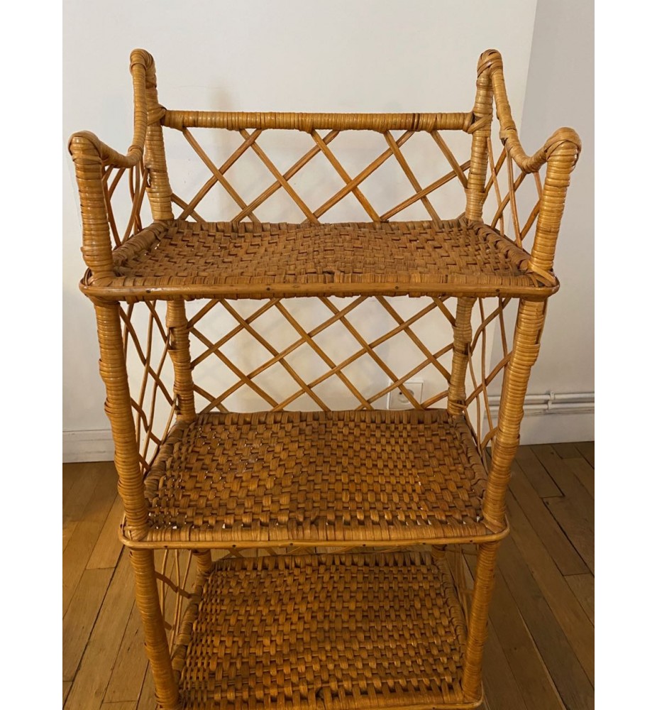 Bibliothèque vintage en rotin