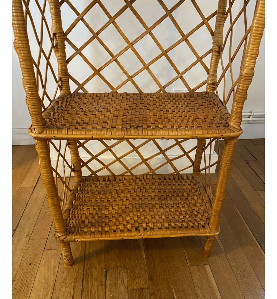 Bibliothèque vintage en rotin