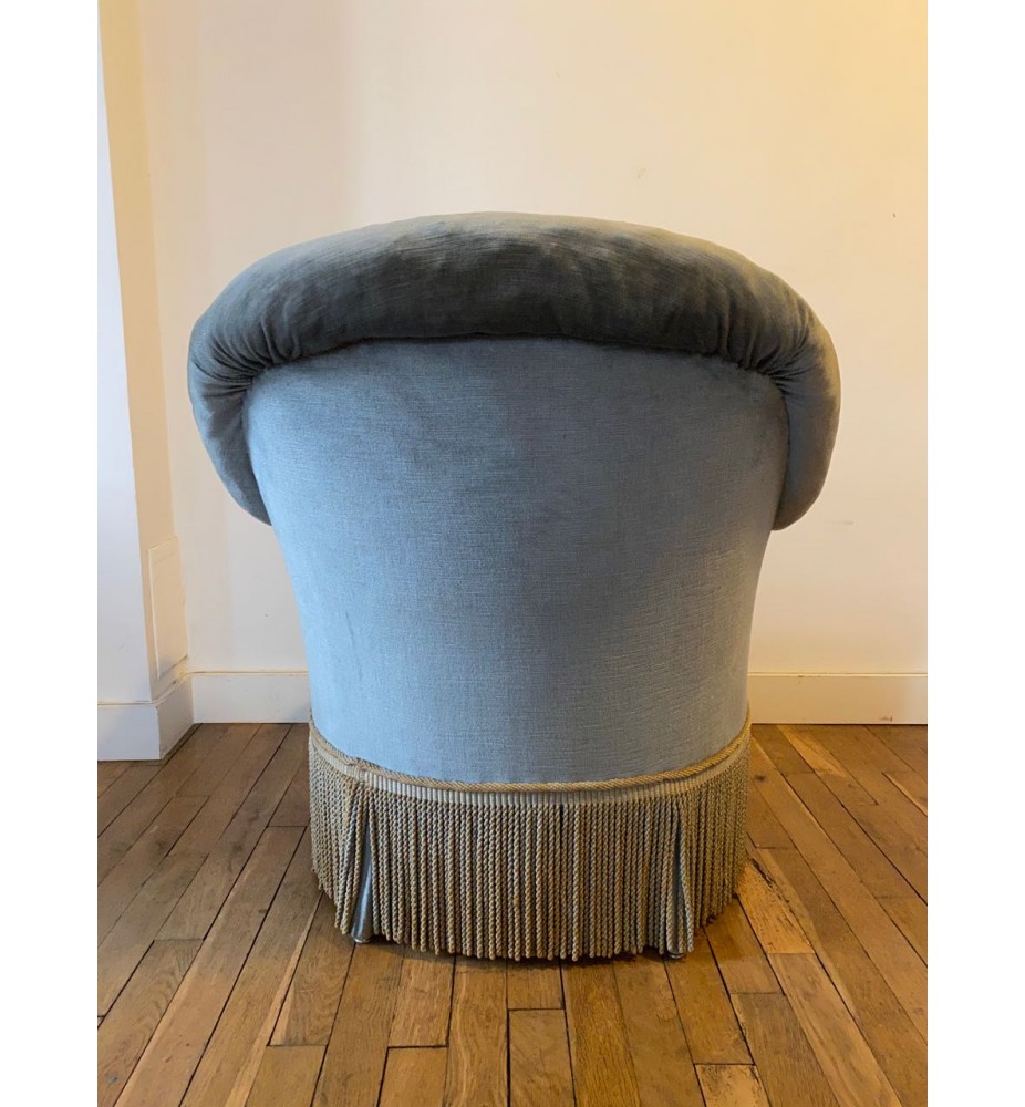 Fauteuil crapaud bleu Lucien