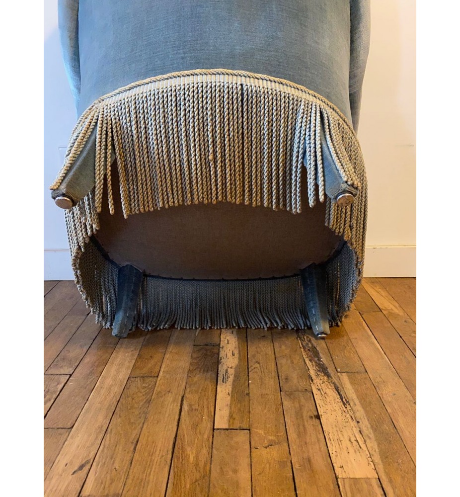 Fauteuil crapaud bleu Lucien